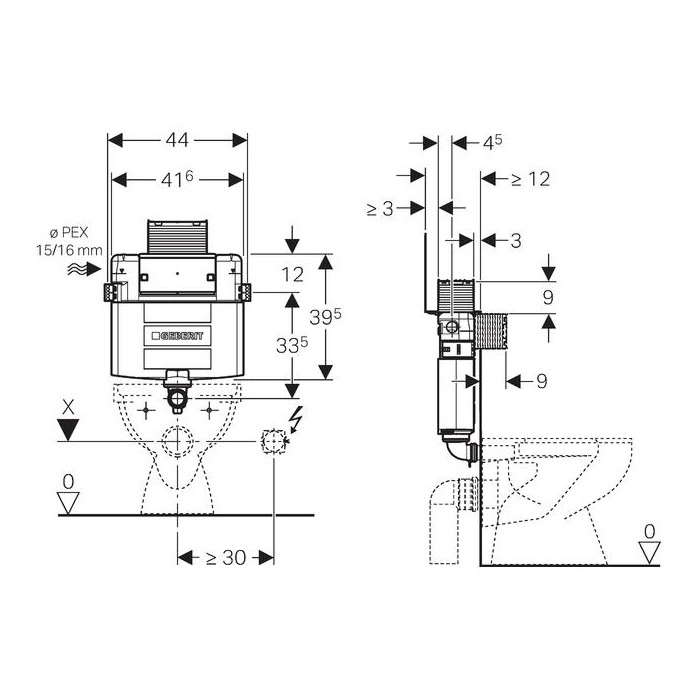 Geberit Omega indbygningscisterne - 82 cm