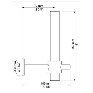 Vola T14 reservepapirholder i rustfrit stål