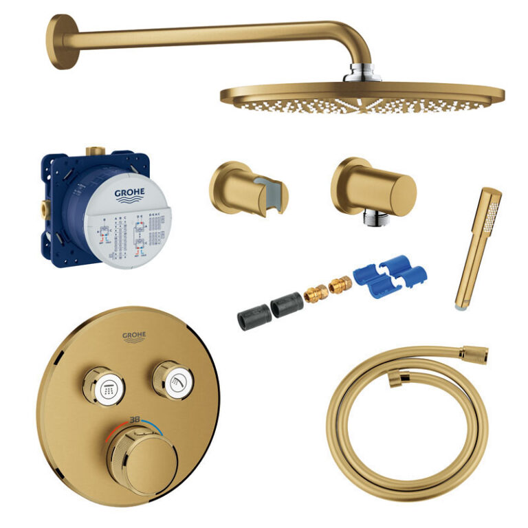 Grohe Euphoria XXL 310 komplet brusesystem med termostat i børstet cool ...