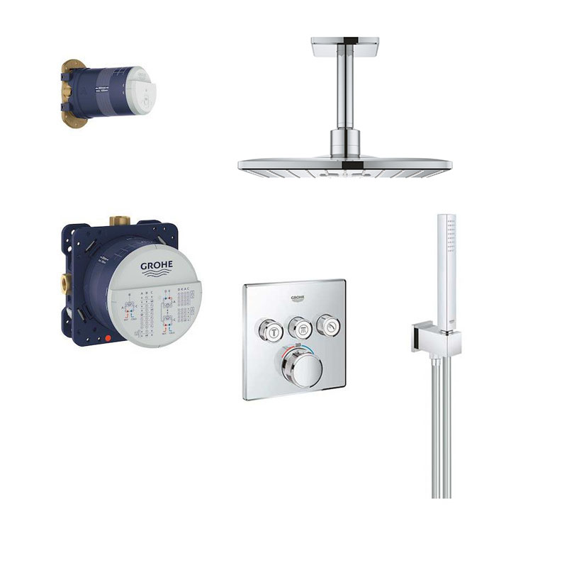 Grohe Grohtherm SmartControl Cube 310 brusesæt til indbygning til loft ...
