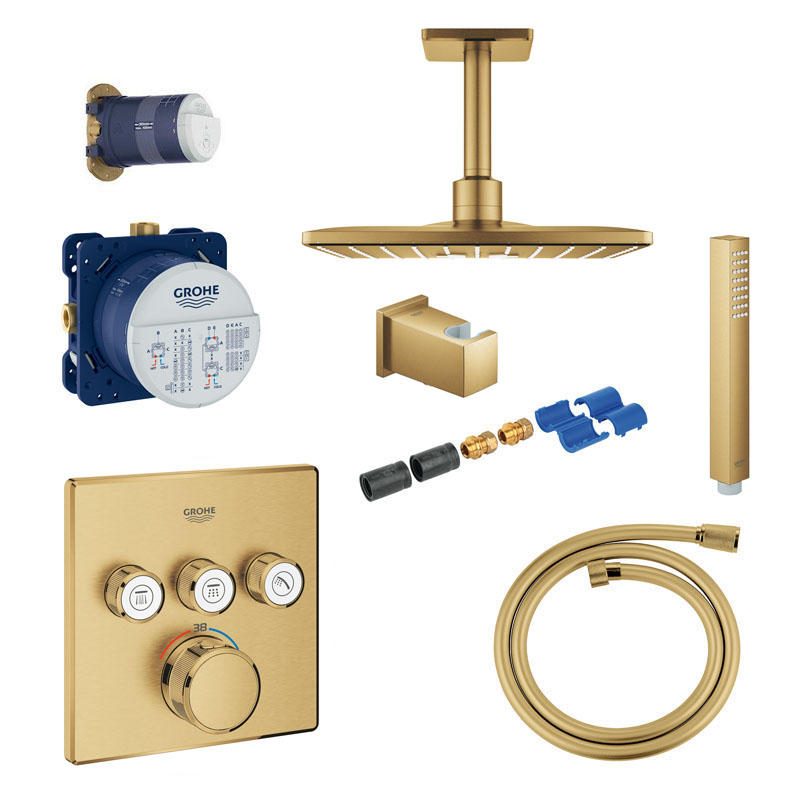 Grohe Grohtherm SmartControl Cube 310 til indbygning til loft i messing ...