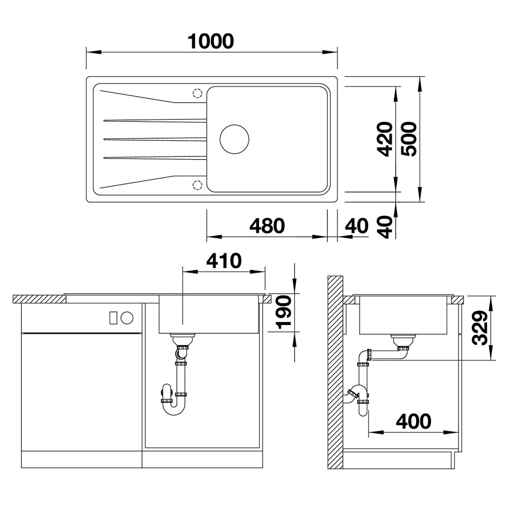 BLANCO SONA XL6S sort UX