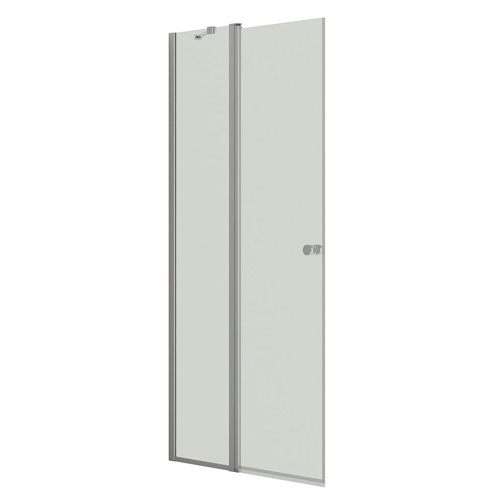 Dansani Brusedør med sidepanel, 180 grader, 200x97-99 cm Satin/klart glas