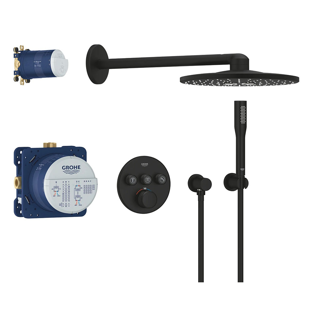 Grohe Grohtherm SmartControl 310 brusesæt til indbygning i mat sort