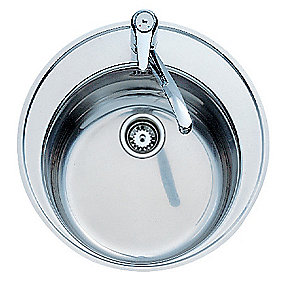 Juvel KC380BI rund stålvask med strainer Ø380 mm